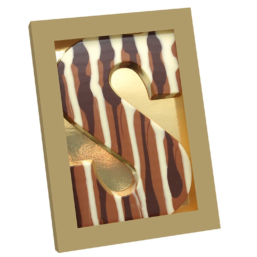 Chocolade letter van 200 gram marmer - LogoChoc