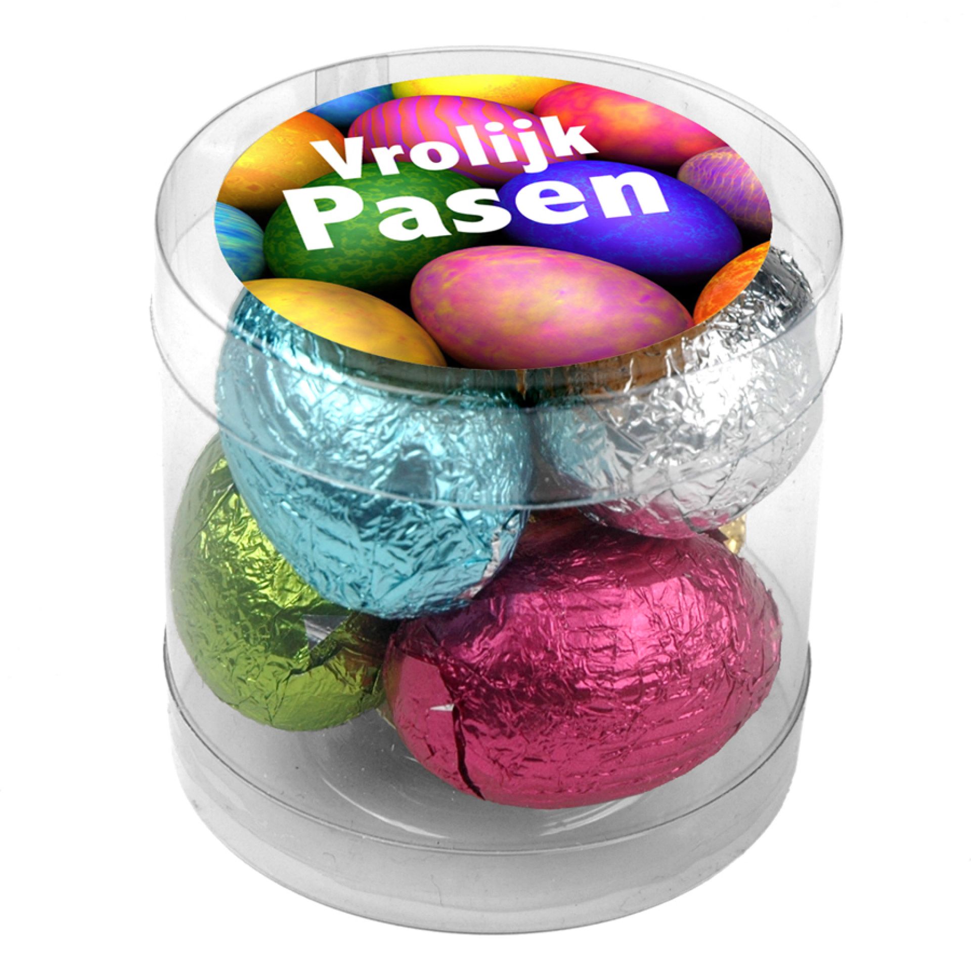 Minikoker met 6 chocolade paaseitjes - LogoChoc