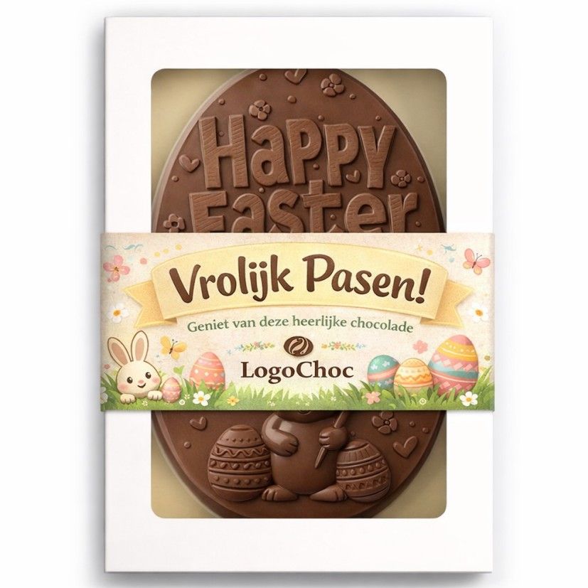 Chocolade paaseitablet bedrukt
