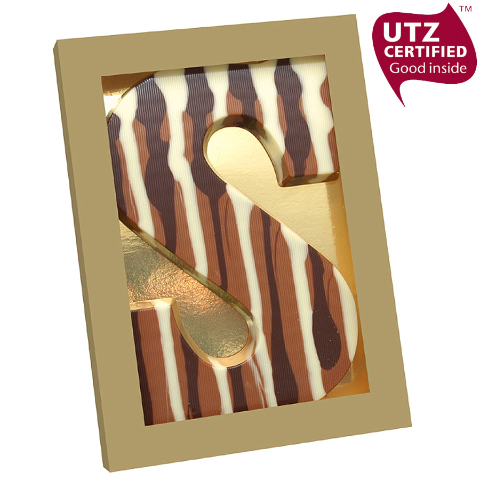 Chocolade letter van 200 gram marmer - LogoChoc