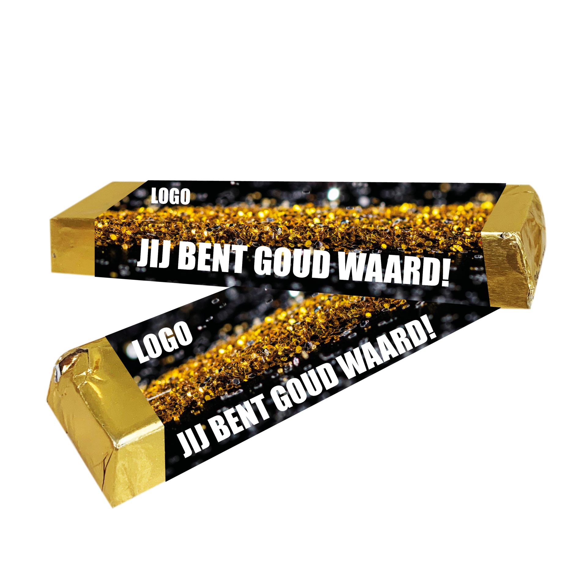 Chocolade goudstaaf met praline vulling - inclusief banderol